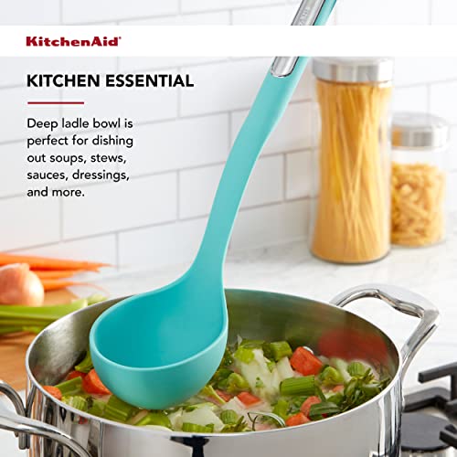 KitchenAid Silicone Ladle, 13 inches, Aqua Sky