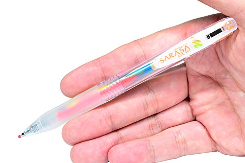 Zebra Sarasa Clip 0.5 Retractable Gel Ink Pen, Rubber Grip, 0.5 mm, Marble Colors, 5 Color Ink, Sticky Notes Value Set