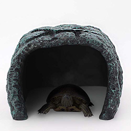 ZHEQOGZH Reptile Rock Hideout Reptile Rock Hide Cave Reptile Hide Away Turtle Hideout for Bearded Dragon Tortoise Small Lizards Fish Amphibians