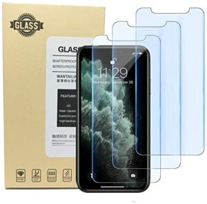 kione iphone xs max screen protector, anti blue light screen protector [ eye protect ] [ touch screen accuracy ] [bubble free] tempered glass for iphone apple xs max [3 pcs]