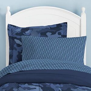 dream FACTORY Geo Camo Army Comforter Set, Full, Blue