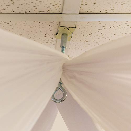 Event Decor Direct X-Clip T Bar Track - 4" Eye Hook Included - Heavy-Duty Ceiling Hook - Ergonomic Design - Ceiling Clip for Lightweight Items - X-Clip with Innovative Design