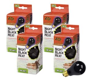 zilla 4 pack of reptile terrarium heat lamp incandescent bulbs, night black, 50w