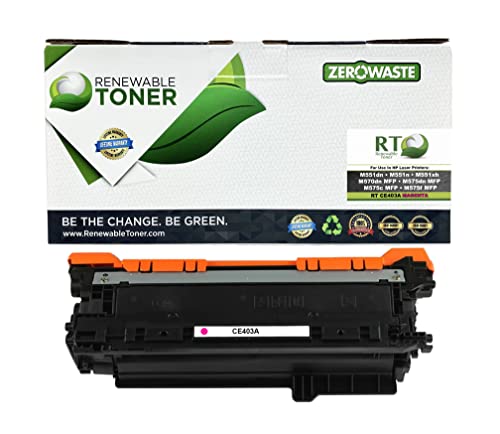 Renewable Toner Compatible Toner Cartridge Replacement for HP 507A CE403A Laser Printers M551dn M551n M551xh M570dn MFP M575dn MFP M575f MFP M575c MFP (Magenta)