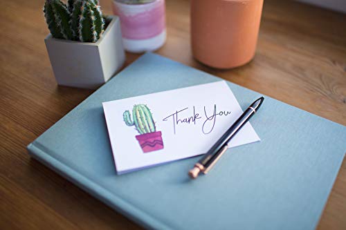 Cactus Thank You Cards with Envelopes for Thank You Notes! Bulk Set of 48 Blank Gift Cards with Envelopes for Baby Shower Note Cards, Watercolor Wedding Thank You Cards and Bridal Shower Thankyou Card