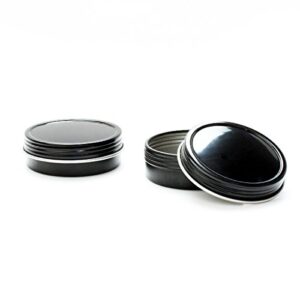 Mimi Pack 2 oz Black Tins 24 Pack of Shallow Screw Top Round Tin Containers with Lids For Cosmetics, Party Favors, Gifts