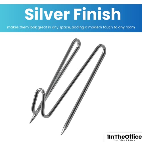 1InTheOffice Panel Wall Wire Hooks, Silver, 50 Hooks per Pack