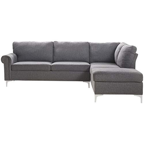 ACME FURNITURE Melvyn Sectional Sofa - - Gray Fabric