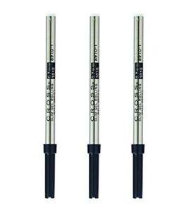 cross gel rollerball pen refill (black/slim, 3-pack) bundle (3 items)