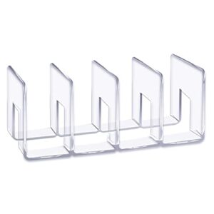 lugunu clear acrylic desk file sorter purse/handbag organizer clutch divider mesh folder office supplies stand bookshelf (3 sections) (4 sections)