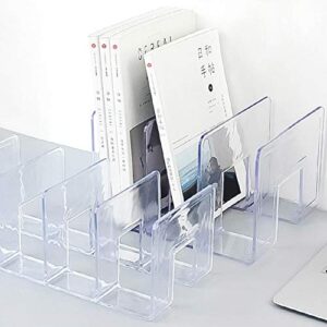 LUGUNU Clear Acrylic Desk File Sorter Purse/Handbag Organizer clutch divider Mesh Folder Office Supplies Stand Bookshelf (3 Sections) (4 Sections)