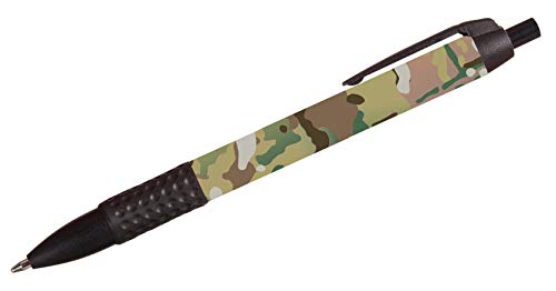 Multi-Cam Camouflage Ballpoint Pens with Grip - 5 Pack (Made in USA)