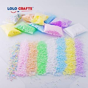 Slime Foam Beads Floam Balls – 18 Pack Pastel Microfoam Beads Kit 0.1-0.14 inch (90,000 Pcs) Micro Colors Rainbow Fruit Beads Craft Add ins DIY Kids Ingredients Flote Microbeads Sprinkles Supplies