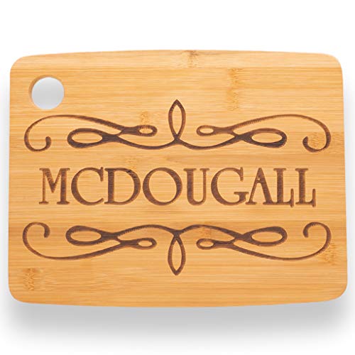 Custom Catch Personalized Cutting Board Wedding Gift - Durable Bamboo (Scroll)