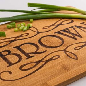 Custom Catch Personalized Cutting Board Wedding Gift - Durable Bamboo (Scroll)