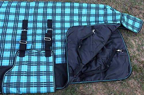 CHALLENGER 70" 1200D Turnout Waterproof Horse Tough Winter Blanket Heavy Belly Band 579B