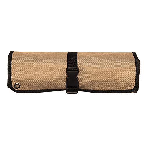 10 Slots Chef Knife Roll Bag Waterproof Oxford Cloth Roll Utensil Holder Storage Bag Multi Purpose Knife Roll Pouch with Cover Flap Wrap String for Small Size knife