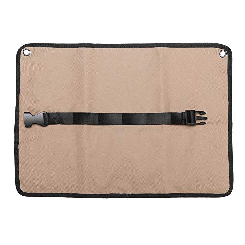 10 Slots Chef Knife Roll Bag Waterproof Oxford Cloth Roll Utensil Holder Storage Bag Multi Purpose Knife Roll Pouch with Cover Flap Wrap String for Small Size knife