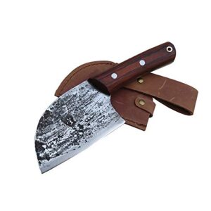 LICAIDAO Chinese kitchen knife Manual forging Kitchen Knife Chef's Meat Cleaver Vegetable Cutter with High Carbon Clad Steel（Mini section）