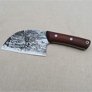 LICAIDAO Chinese kitchen knife Manual forging Kitchen Knife Chef's Meat Cleaver Vegetable Cutter with High Carbon Clad Steel（Mini section）