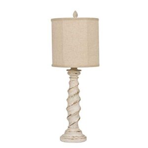 litex industries bl22ltx litex lamp, distressed white 33.00x12.00x12.00