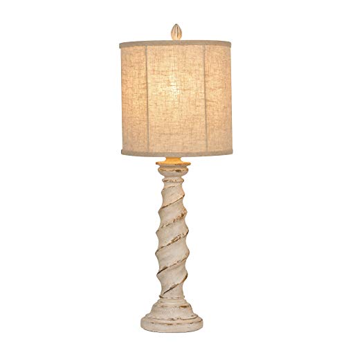 Litex Industries BL22LTX Litex Lamp, Distressed White 33.00x12.00x12.00