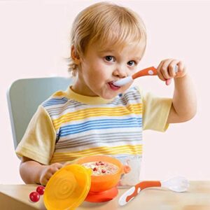 Baby Utensils Spoons Forks 3 Sets, Cute Stone Toddlers Feeding Training Spoon and Fork Tableware Set Easy Grip Heat-Resistant Bendable BPA Free Great Self-Feeding Learning Spoons Forks for Kids