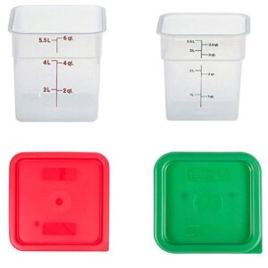 cambro containers with lids - 4 quart and 6 quart food storage set - 2 pack