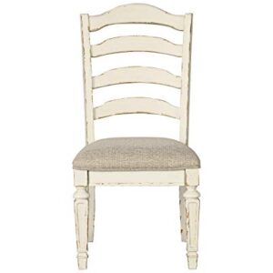 Signature Design by Ashley Realyn Dining Room Upholstered Chair 2 Count, Antique White