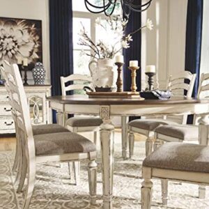 Signature Design by Ashley Realyn Dining Room Upholstered Chair 2 Count, Antique White