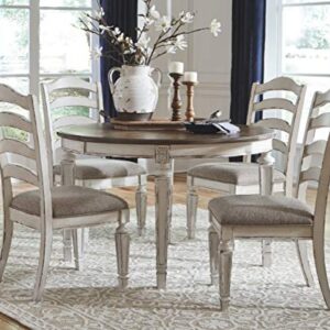 Signature Design by Ashley Realyn Dining Room Upholstered Chair 2 Count, Antique White