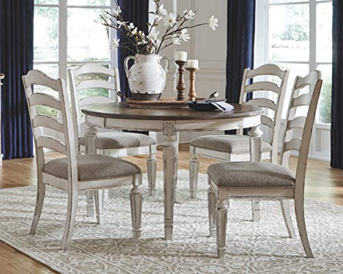 Signature Design by Ashley Realyn Dining Room Upholstered Chair 2 Count, Antique White