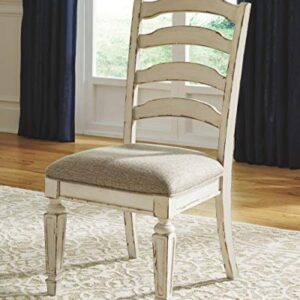 Signature Design by Ashley Realyn Dining Room Upholstered Chair 2 Count, Antique White