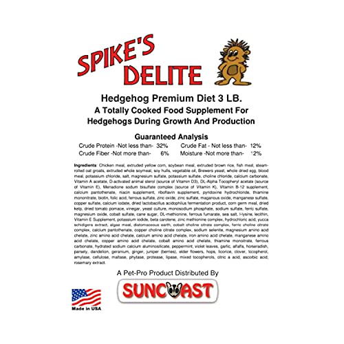 Suncoast Sugar Gliders Spike's Delite Hedgehog Premium Diet Food 3 lb