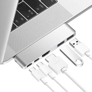 purgo mini usb c hub adapter dongle for macbook air 2022-2018 and macbook pro 13 m2 2022-2016, macbook air usb adapter with 4k hdmi, 100w pd, 40gbps tb3 5k@60hz, usb-c and 2 usb 3.0