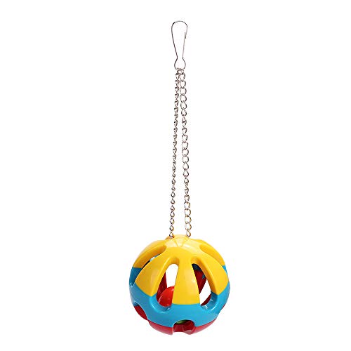 HappyToy 4pcs Bird Parrot Toys Play Set for Bird Cage, Colorful Chewing Hanging Swing Toy Bells, Ladder Swing for Small Parrots, Macaws, Parakeets, Conures, Cockatiels, Love Birds (Bird Swing Set3)