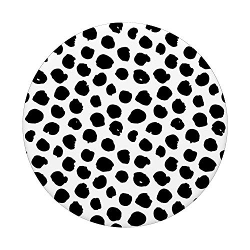 Black White Polka Dot PopSockets PopGrip: Swappable Grip for Phones & Tablets