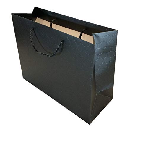 MODEENI Large Black Gift Bags with Handles for Presents 13x5x10 Luxury Boutique Bags 12 Pack Black Paper Shopping Bag