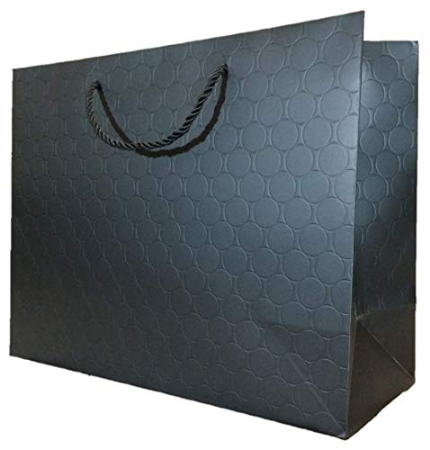 MODEENI Large Black Gift Bags with Handles for Presents 13x5x10 Luxury Boutique Bags 12 Pack Black Paper Shopping Bag