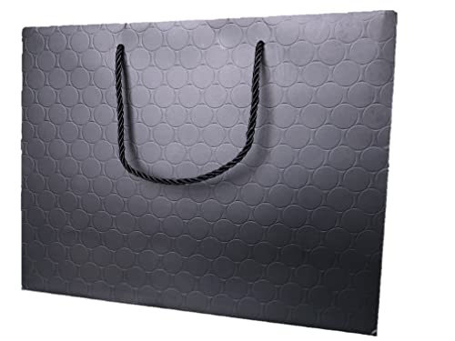 MODEENI Large Black Gift Bags with Handles for Presents 13x5x10 Luxury Boutique Bags 12 Pack Black Paper Shopping Bag