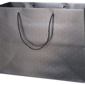 MODEENI Large Black Gift Bags with Handles for Presents 13x5x10 Luxury Boutique Bags 12 Pack Black Paper Shopping Bag