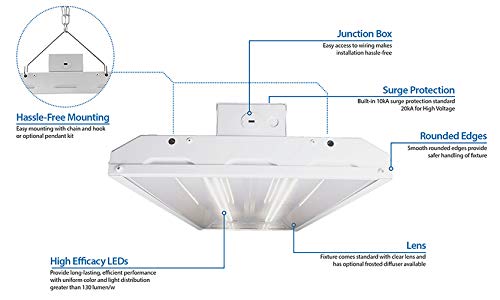 NICOR Lighting HBL3110UNV50K LED High Low Bay, White