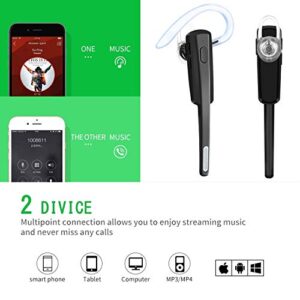 COMEXION Bluetooth Headset, Wireless Business Earpiece V4.1 Lightweight Noisy Suppression Bluetooth Earphone with Microphone for Phone/Laptop/Car (Black+Case)