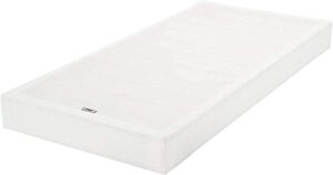 amazon basics smart box spring bed base, 5 inch mattress foundation, tool-free easy assembly, twin, white