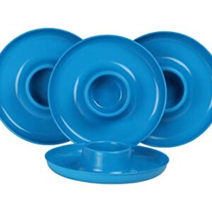 GreatPlate GP-TEAL-4PK AZ Teal Plate 4-Pack, 4 Teal GreatPlates, Food Tray and Beverage Holder, Dishwasher Safe, Microwave Safe, Made in USA, Picnics, Parties, Tailgates, Appetizers, Great for Kids