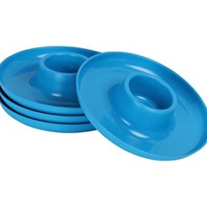 GreatPlate GP-TEAL-4PK AZ Teal Plate 4-Pack, 4 Teal GreatPlates, Food Tray and Beverage Holder, Dishwasher Safe, Microwave Safe, Made in USA, Picnics, Parties, Tailgates, Appetizers, Great for Kids