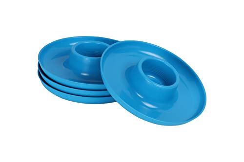 GreatPlate GP-TEAL-4PK AZ Teal Plate 4-Pack, 4 Teal GreatPlates, Food Tray and Beverage Holder, Dishwasher Safe, Microwave Safe, Made in USA, Picnics, Parties, Tailgates, Appetizers, Great for Kids