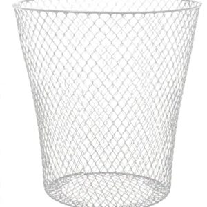 Essentials Wire Mesh Waste Basket (White)