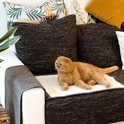 Navaris 2X Cat Scratch Mats Sofa Protector - Natural Sisal Furniture Protector Scratching Pads for Cats - Chair, Couch, Seat, Stairs