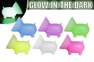 glow piggy cell phone stand/cell phone accessory/glow in the dark (6-pack)